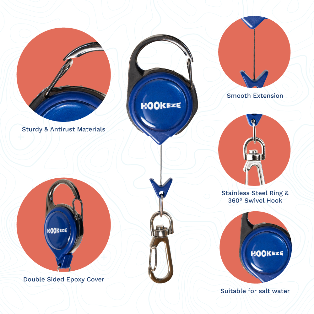 HOOK-EZE Fly Fishing Zinger Retractor for Anglers Vest | Pack of 3 – Hook-Eze Australia